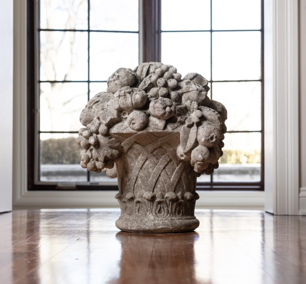 19th c. French Stone Basket of Fruit - Maison & Co.