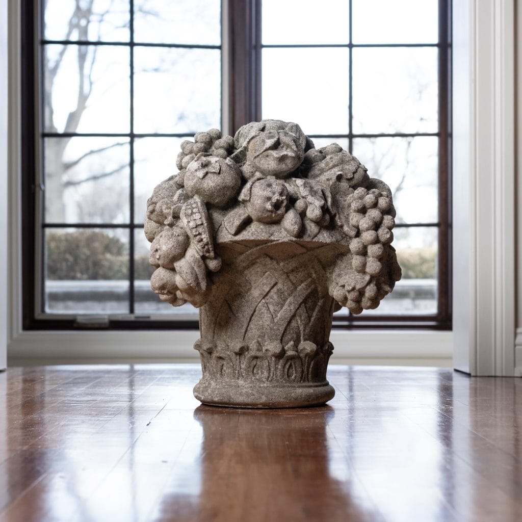 19th c. French Stone Basket of Fruit - Maison & Co.