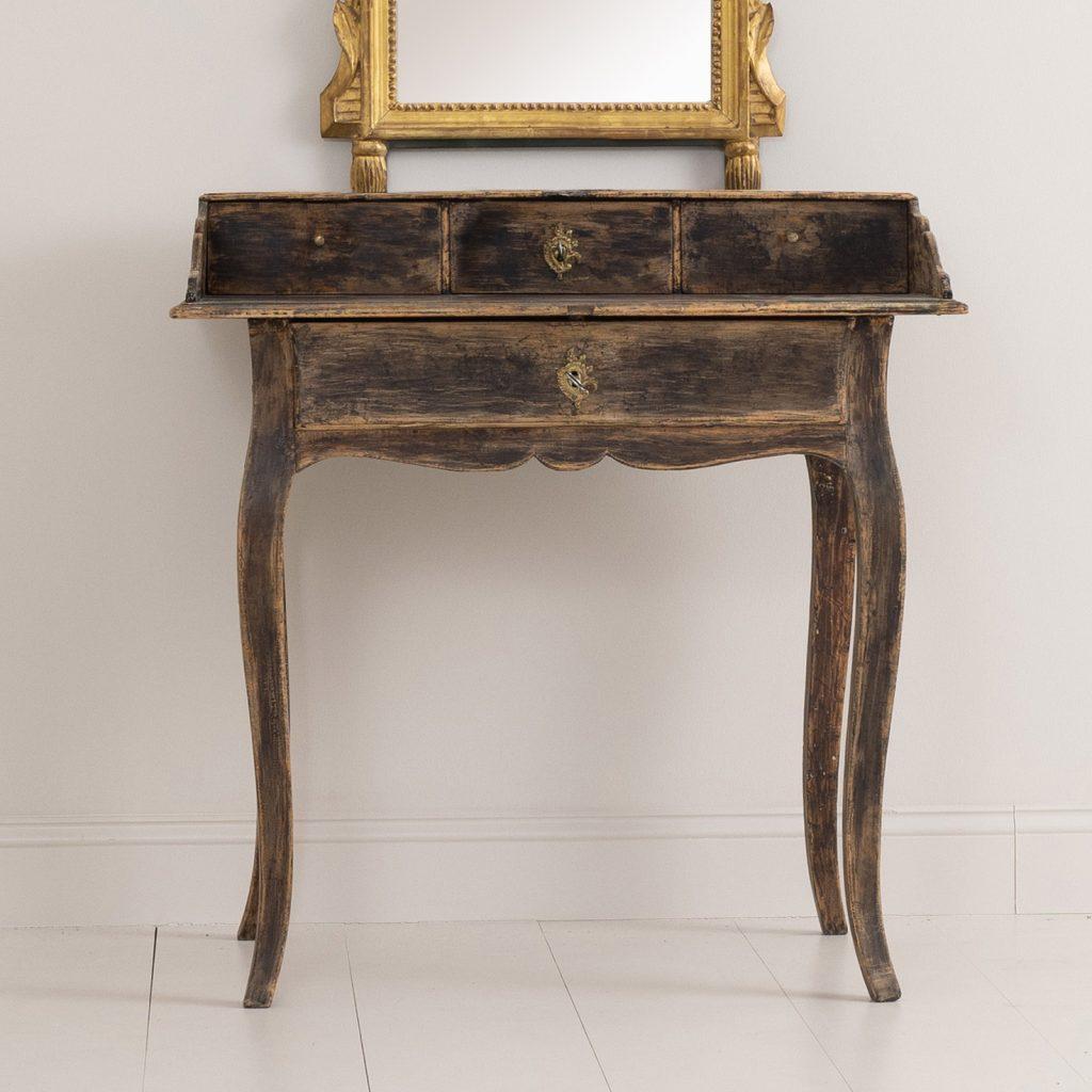 18th c. Swedish Rococo Period Writing Desk in Original Paint - Maison & Co.